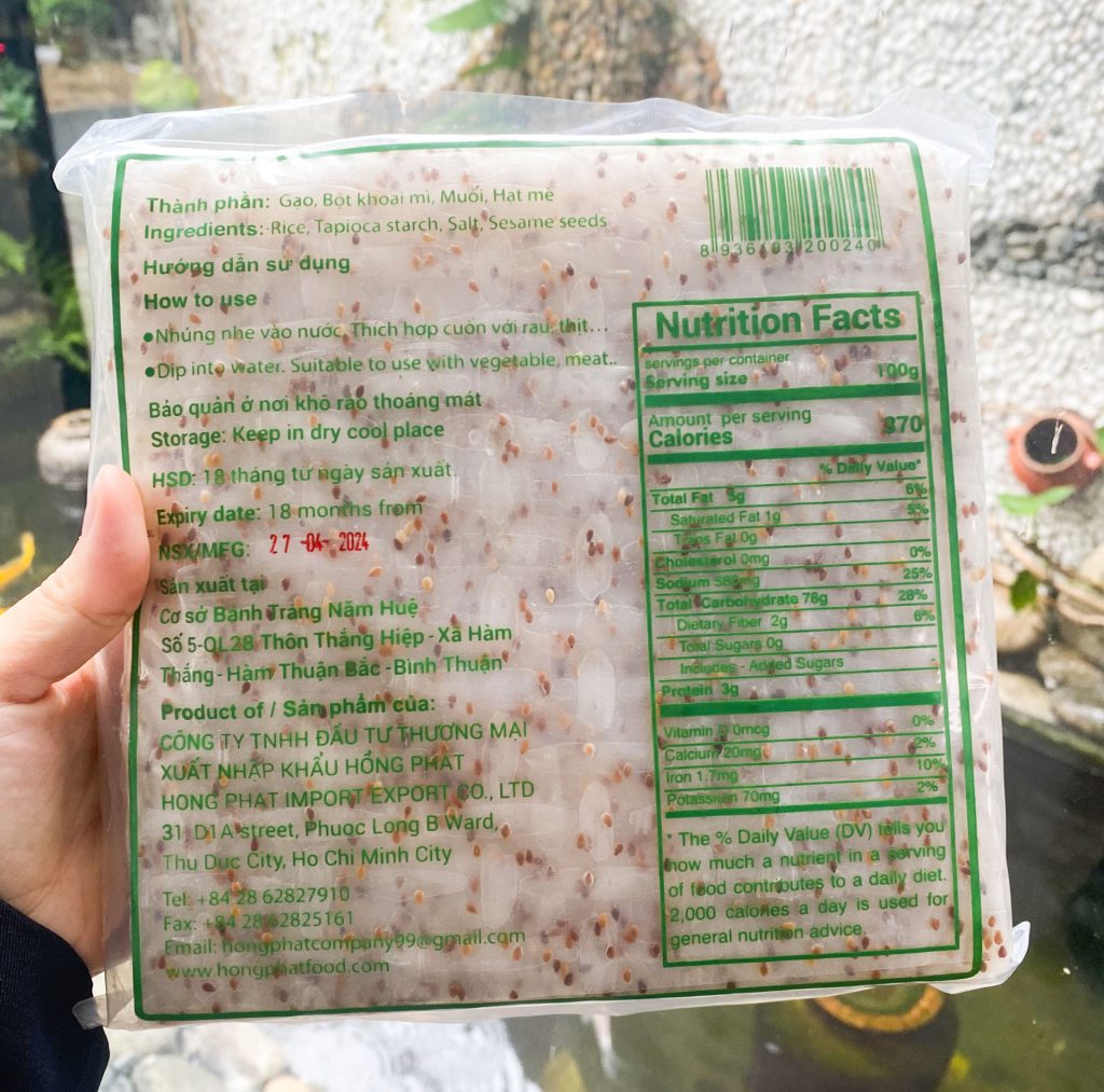 Hong Phat Sesame Rice Paper 400g | HONG PHAT IMPORT EXPORT CO., LTD