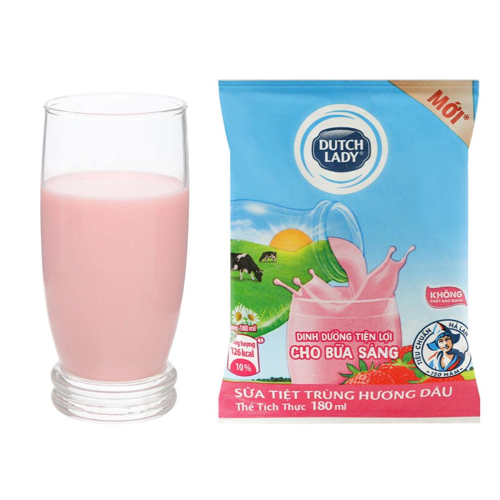 Dutch Lady Strawberry Fresh Milk Bag 180ml - HONG PHAT IMPORT EXPORT CO ...