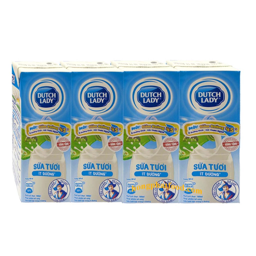 Dutch Lady Low-Sugar Fresh Milk 180ml - HONG PHAT IMPORT EXPORT CO., LTD