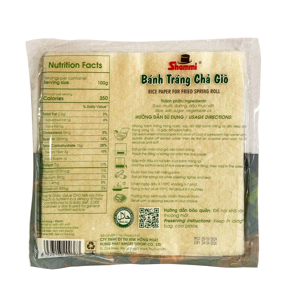 Shammi Fried Spring Roll Rice Paper 200g | Hong Phat Co., ltd
